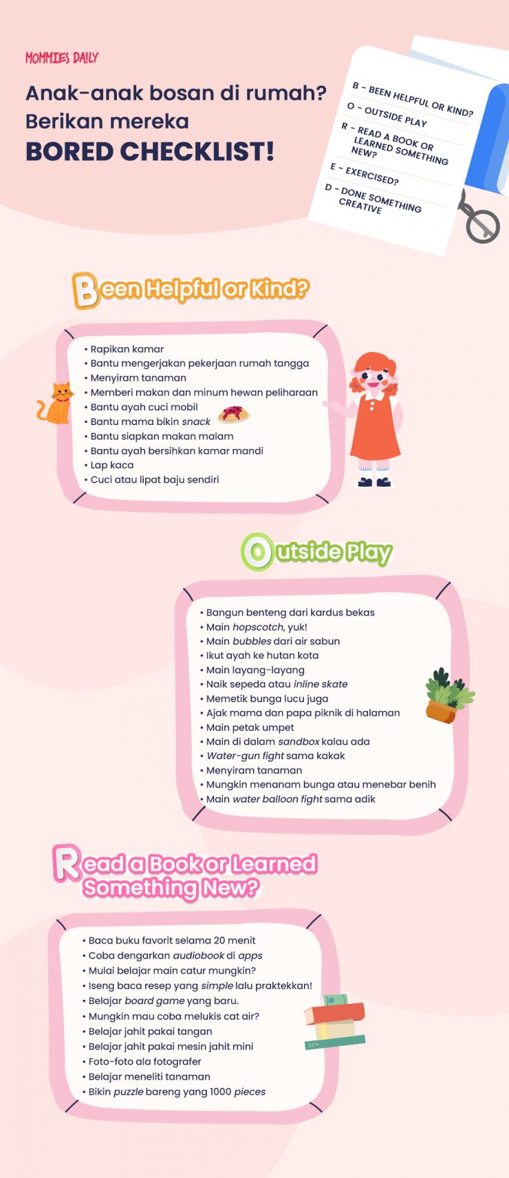 INFOGRAFIK: Ide Bored Checklist - Mommies Daily